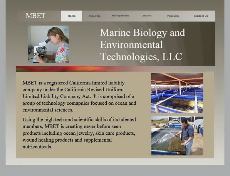 MBET Business Vision - Marine Biology and Environmental Technologies, LLC